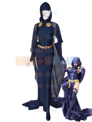 Navy Blue Raven Suit DC Comics Female Spandex Cosplay Costume