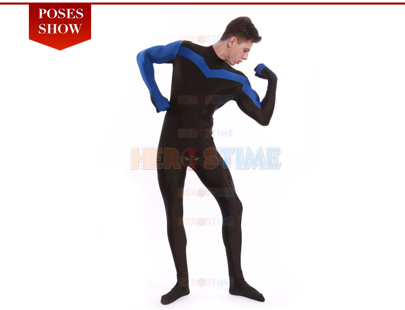 Blue & Black Nightwing Superhero Costume