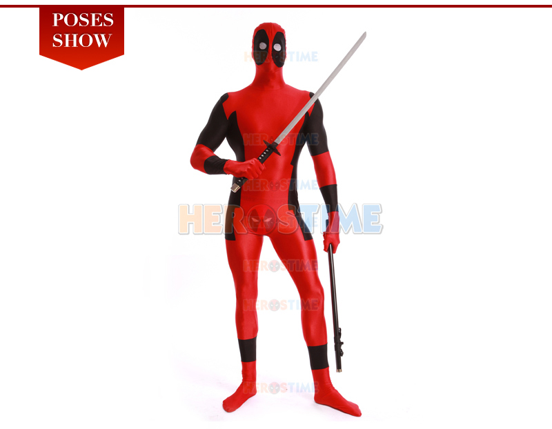 red and black deadpool costume